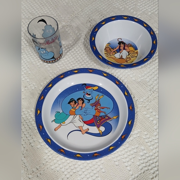 Disney | Dining | Disney Aladdin Blue Dinnerware Set | Poshmark